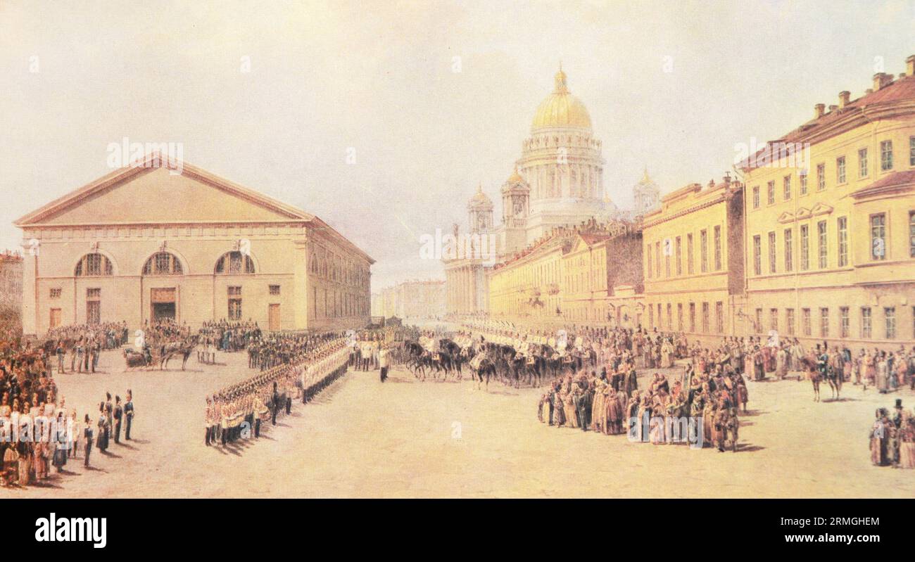 Parade of the Life Guards Horse Regiment near the Horse Guards arena ...