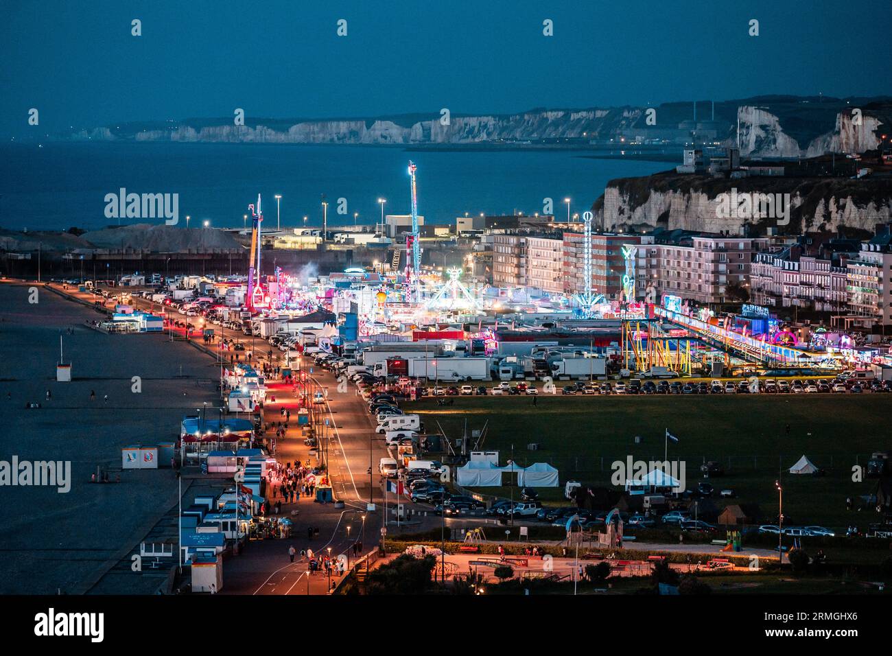 Dieppe, France. 22nd Aug, 2023. Overview of a carnival on the coast of ...