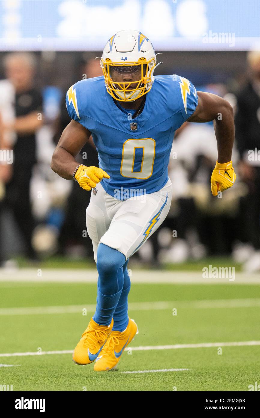 Los Angeles Chargers linebacker Daiyan Henley (0) runs during an NFL ...