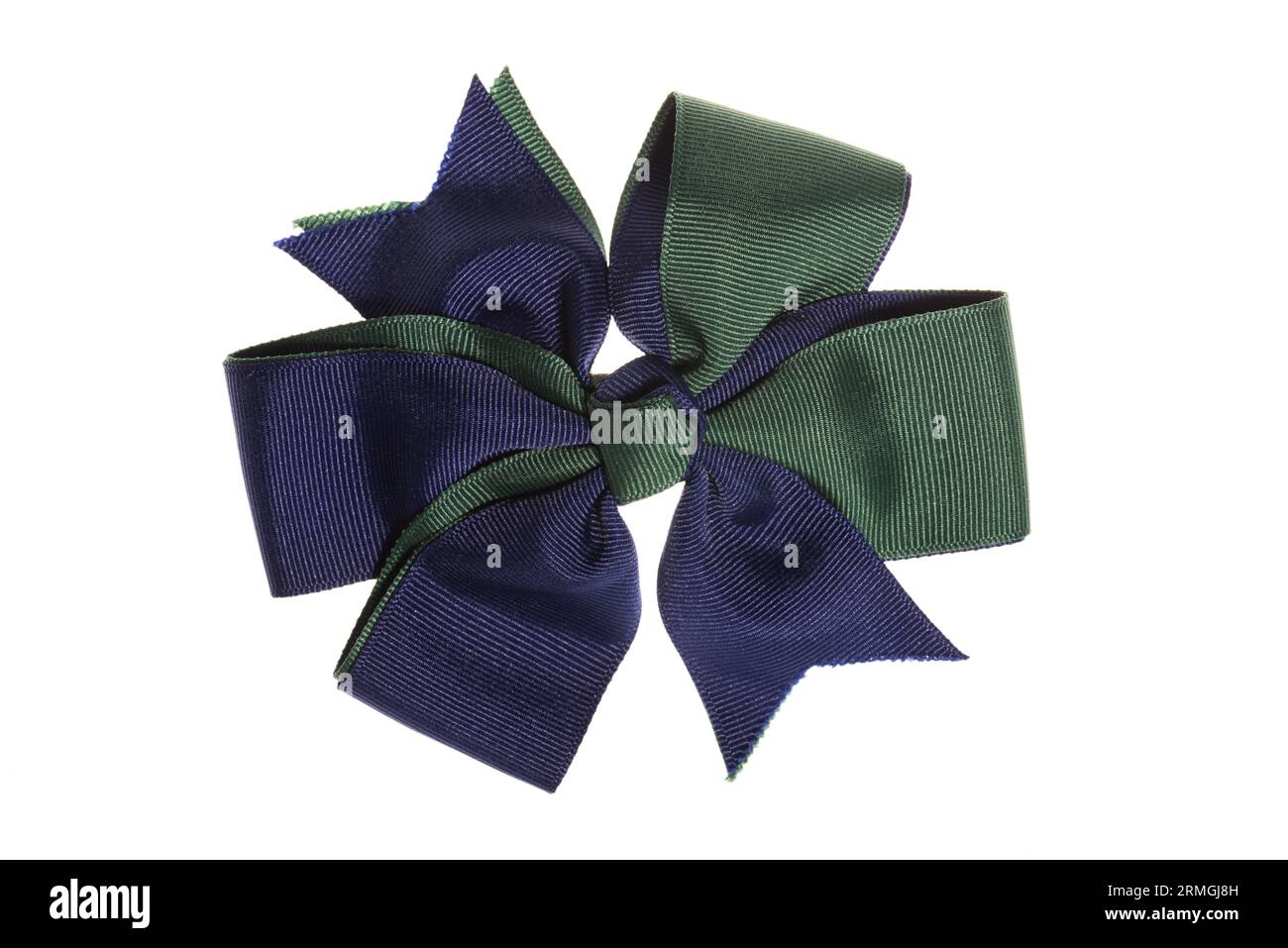 Beautiful blue gift bow, isolated on white Stock Photo - Alamy