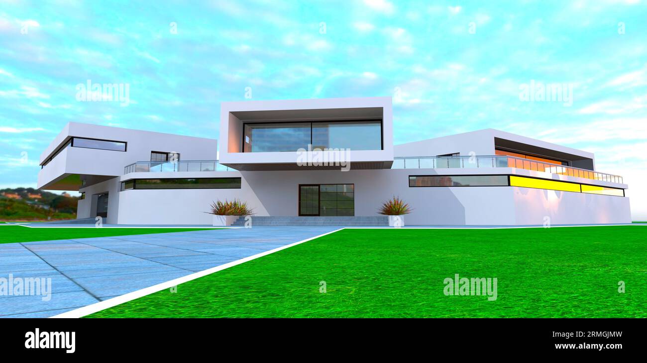 Exclusive design of the eco-friendly suburban mansion constructed ...