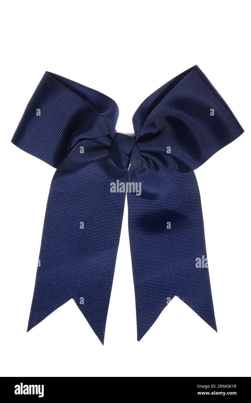 Beautiful blue gift bow, isolated on white Stock Photo - Alamy