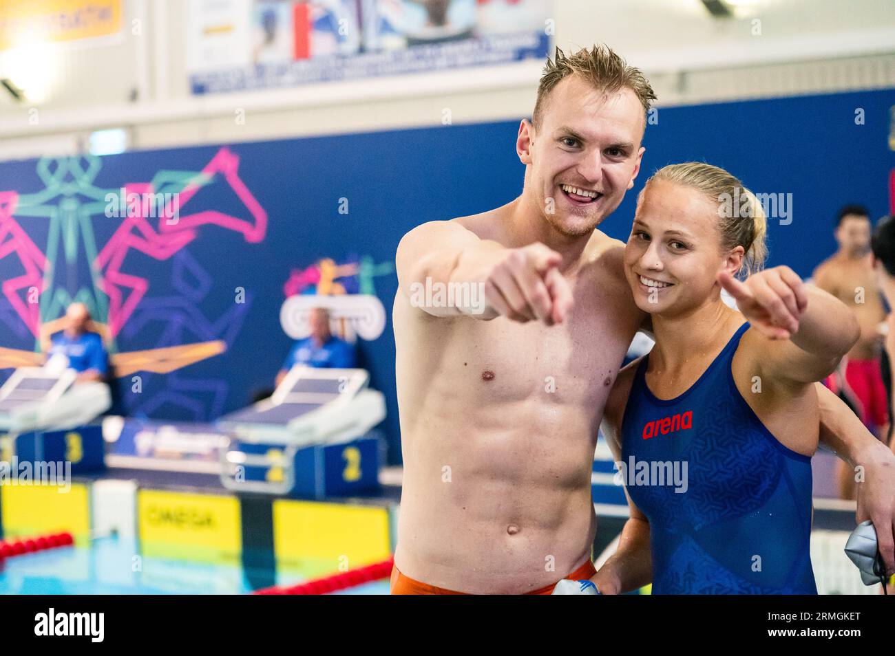 From left Marek Grycz and Lucie Hlavackova of Czech Republic celebrate ...