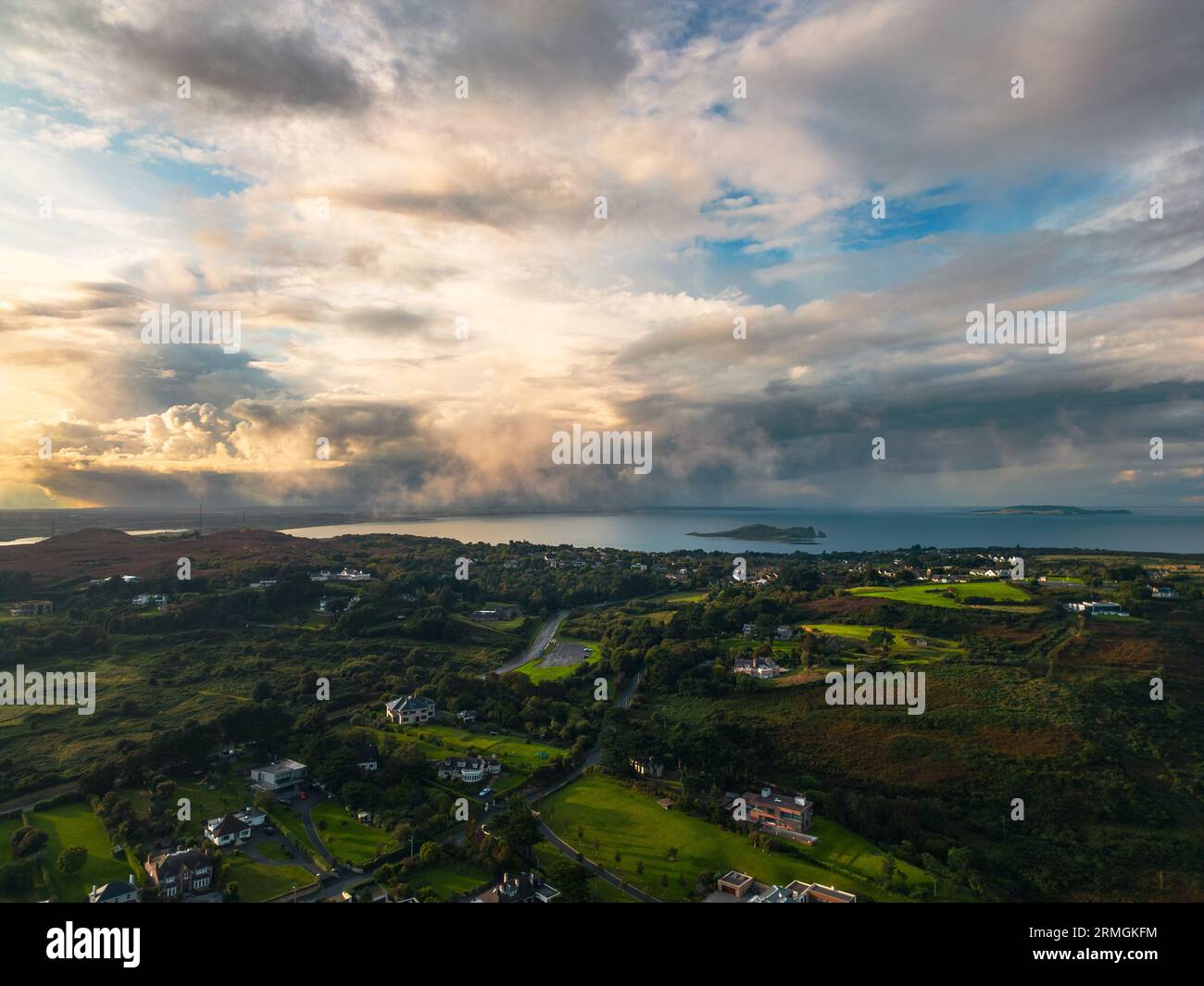 Distant shower clouds from Howth Summit Stock Photo - Alamy