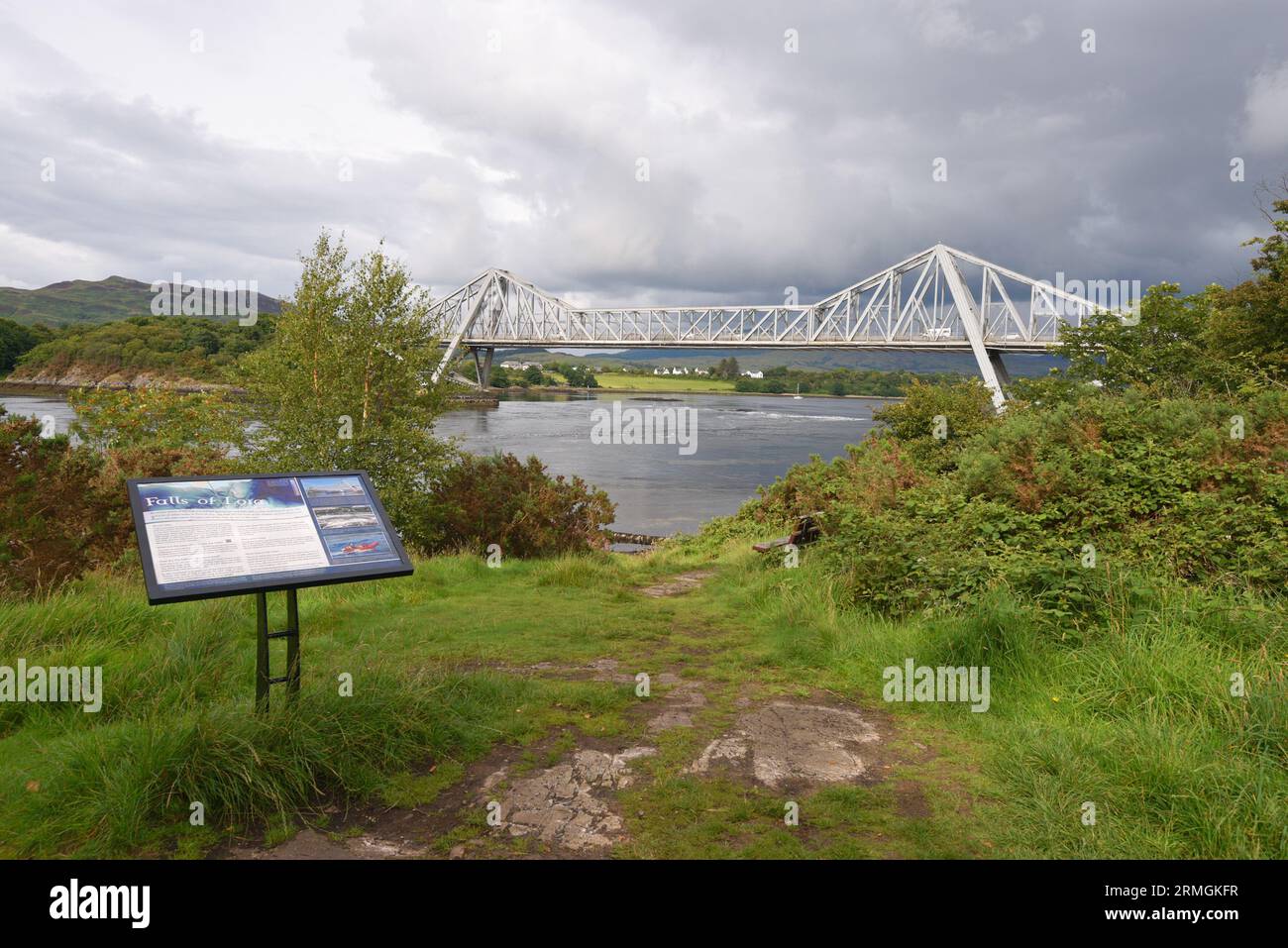 The Falls of Lora, underneath the Connell bridge that spans the outflow ...