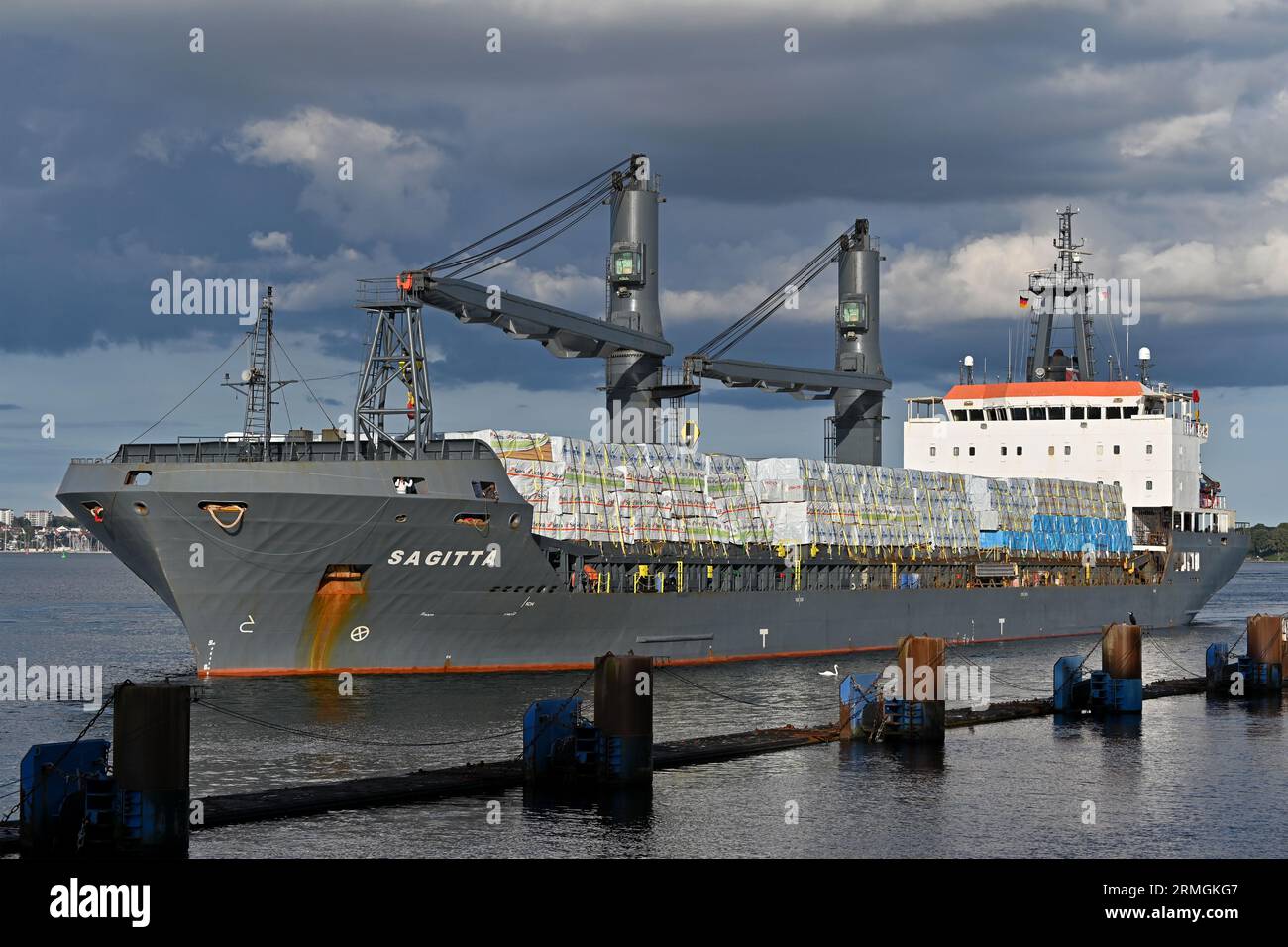 General Cargo Ship SAGITTA at the Kiel Canal locks Stock Photo - Alamy