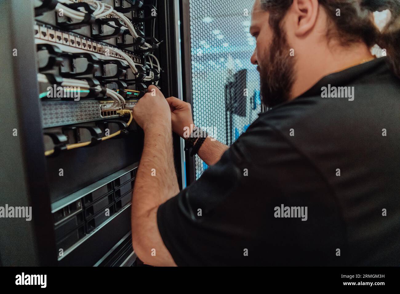 Technician setting up network hi-res stock photography and images - Alamy