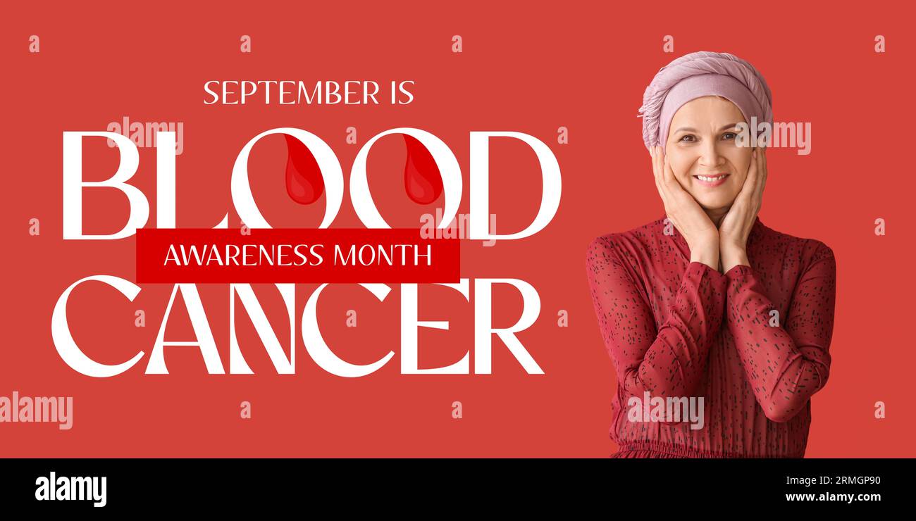Banner for Blood Cancer Awareness Month with mature woman after ...