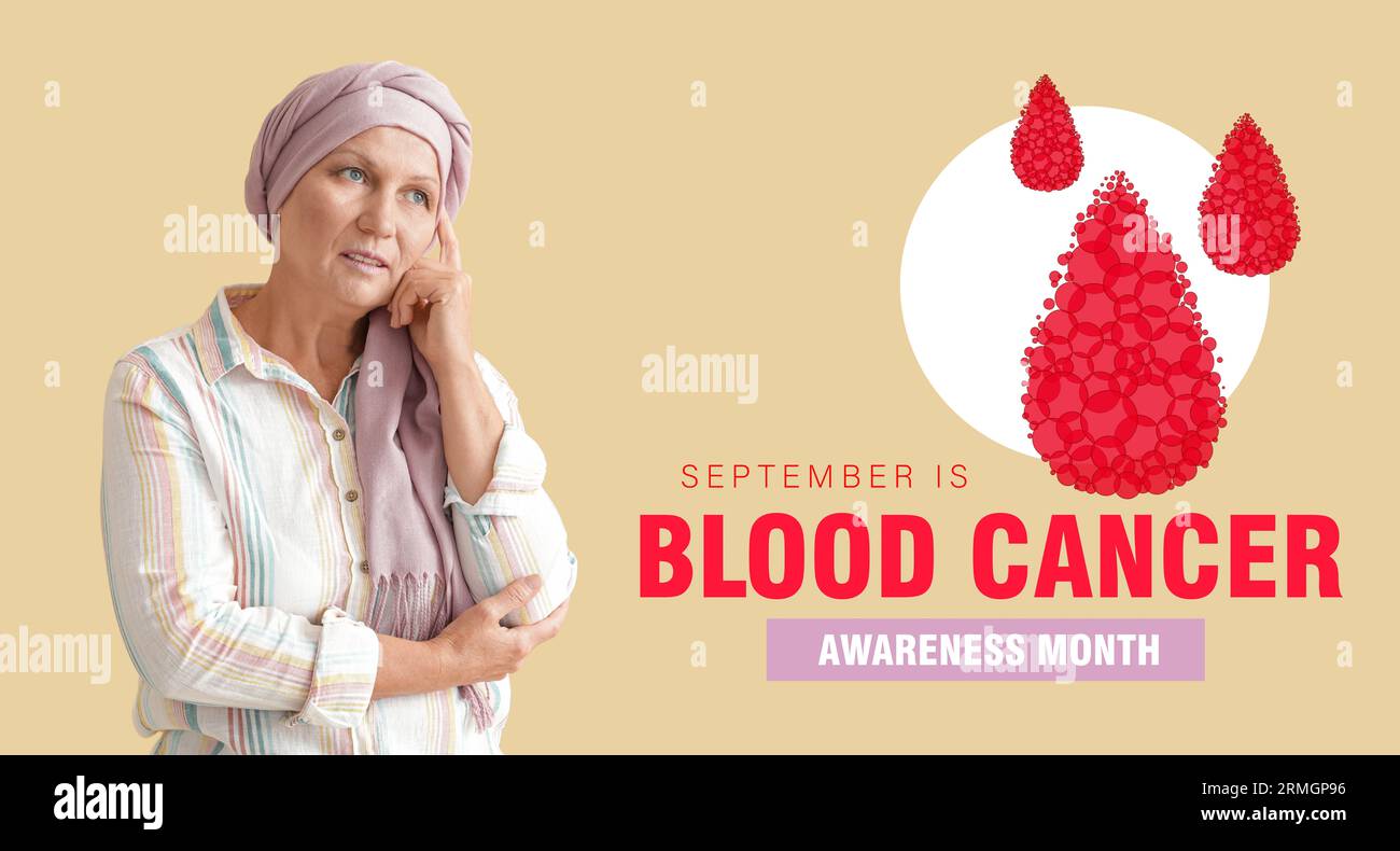 Banner for Blood Cancer Awareness Month with mature woman after ...