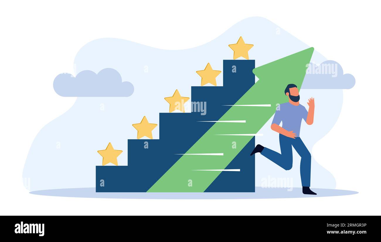 Man vector business reward satisfaction employee. Feedback graphic ...