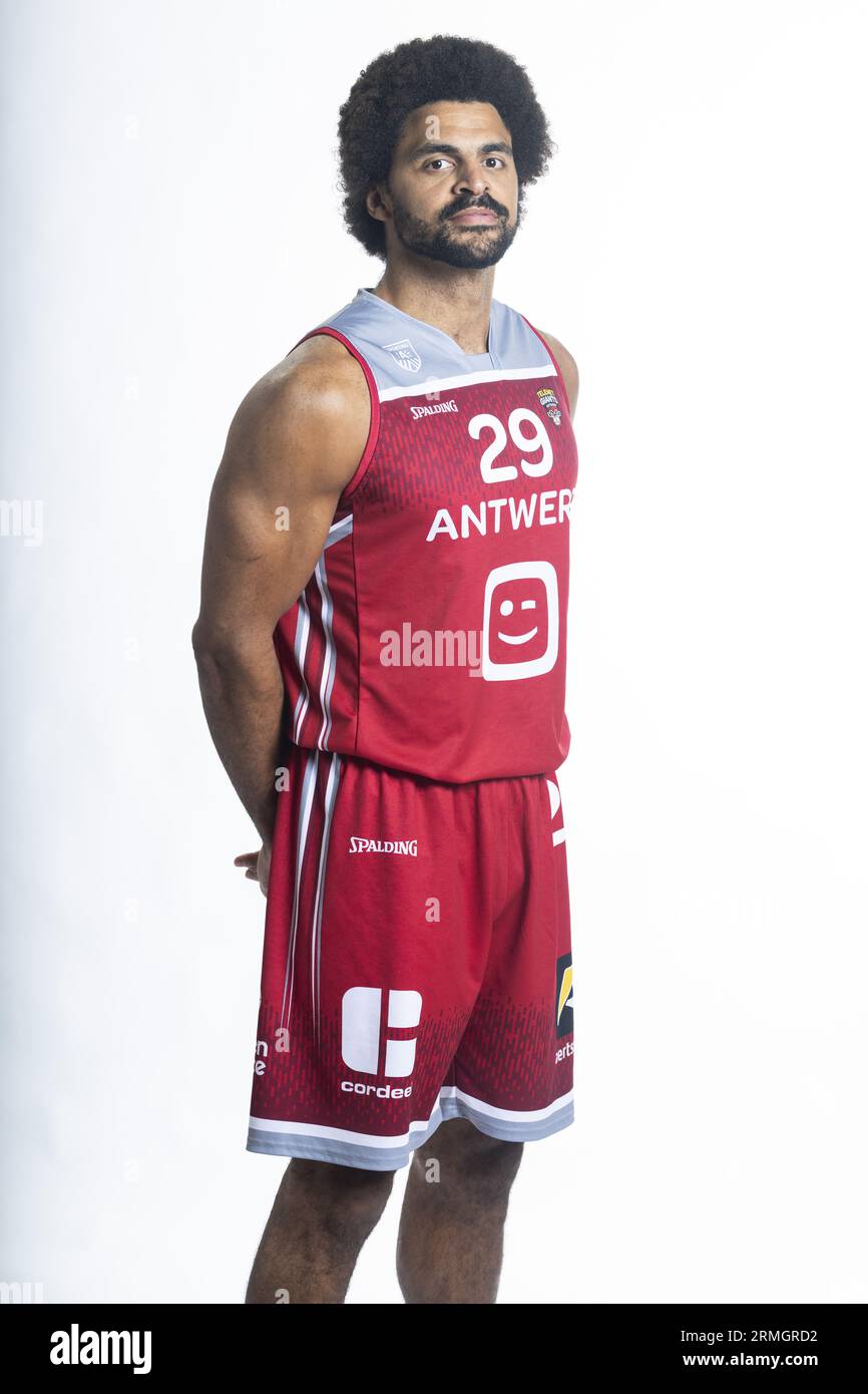 Antwerp, Belgium. 28th Aug, 2023. Antwerp's Jean-Marc Mwema poses at a ...