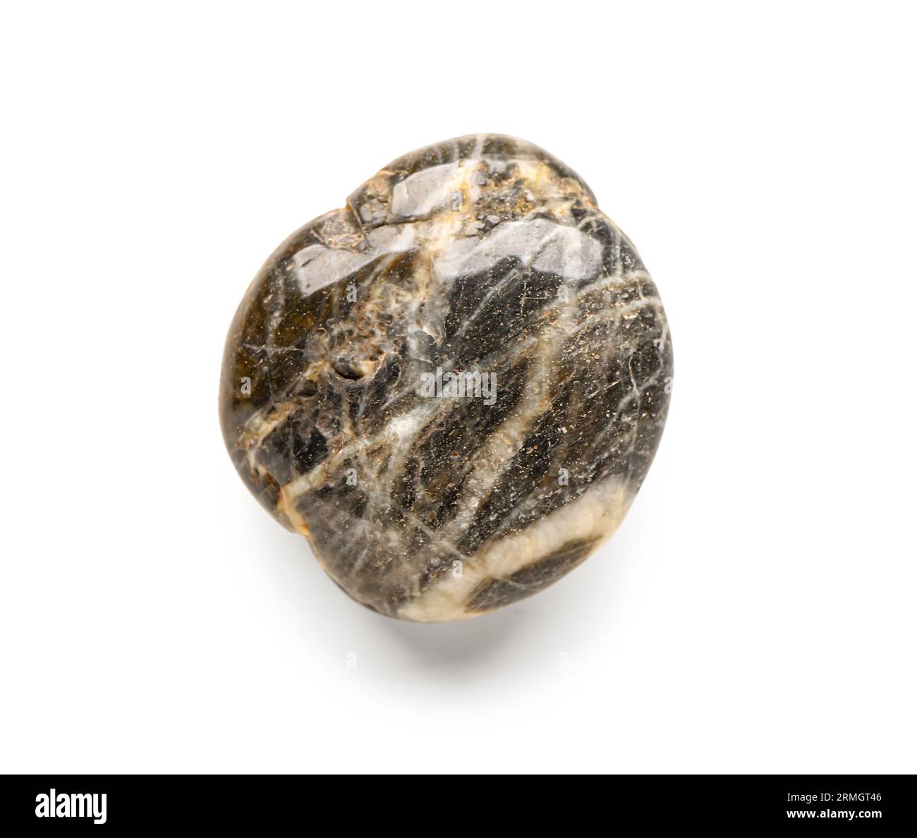 Beautiful brown pebble stone on white background Stock Photo - Alamy