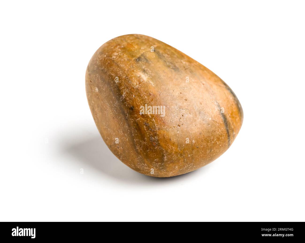 Brown pebble stone on white background Stock Photo - Alamy