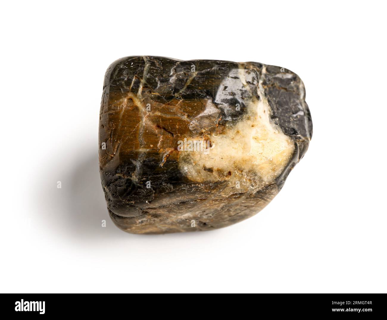 Beautiful brown pebble stone on white background Stock Photo - Alamy