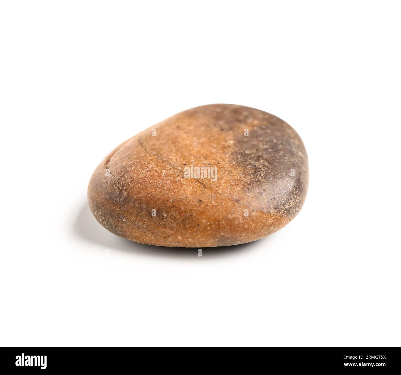 Brown pebble stone on white background Stock Photo - Alamy