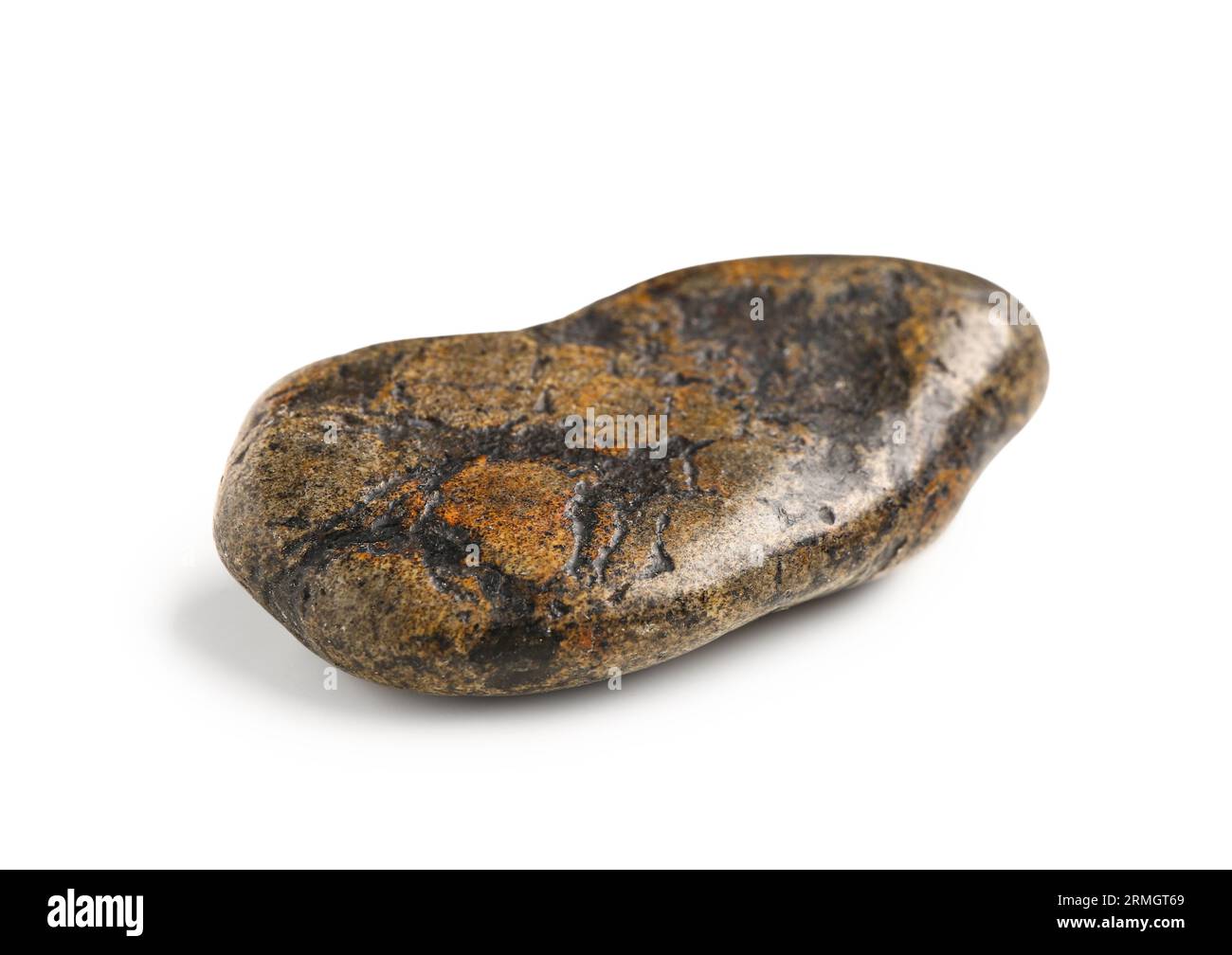 Pebble stone on white background Stock Photo - Alamy