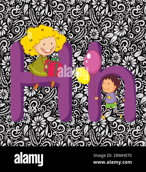 Alphabet Letter H, Alphabet Letter Design, Alphabet Letter illustration ...