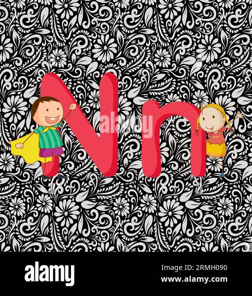 Alphabet Letter N, Alphabet Letter Design, Alphabet Letter illustration ...