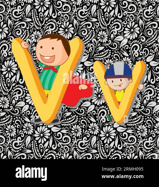 Alphabet Letter V, Alphabet Letter Design, Alphabet Letter illustration ...