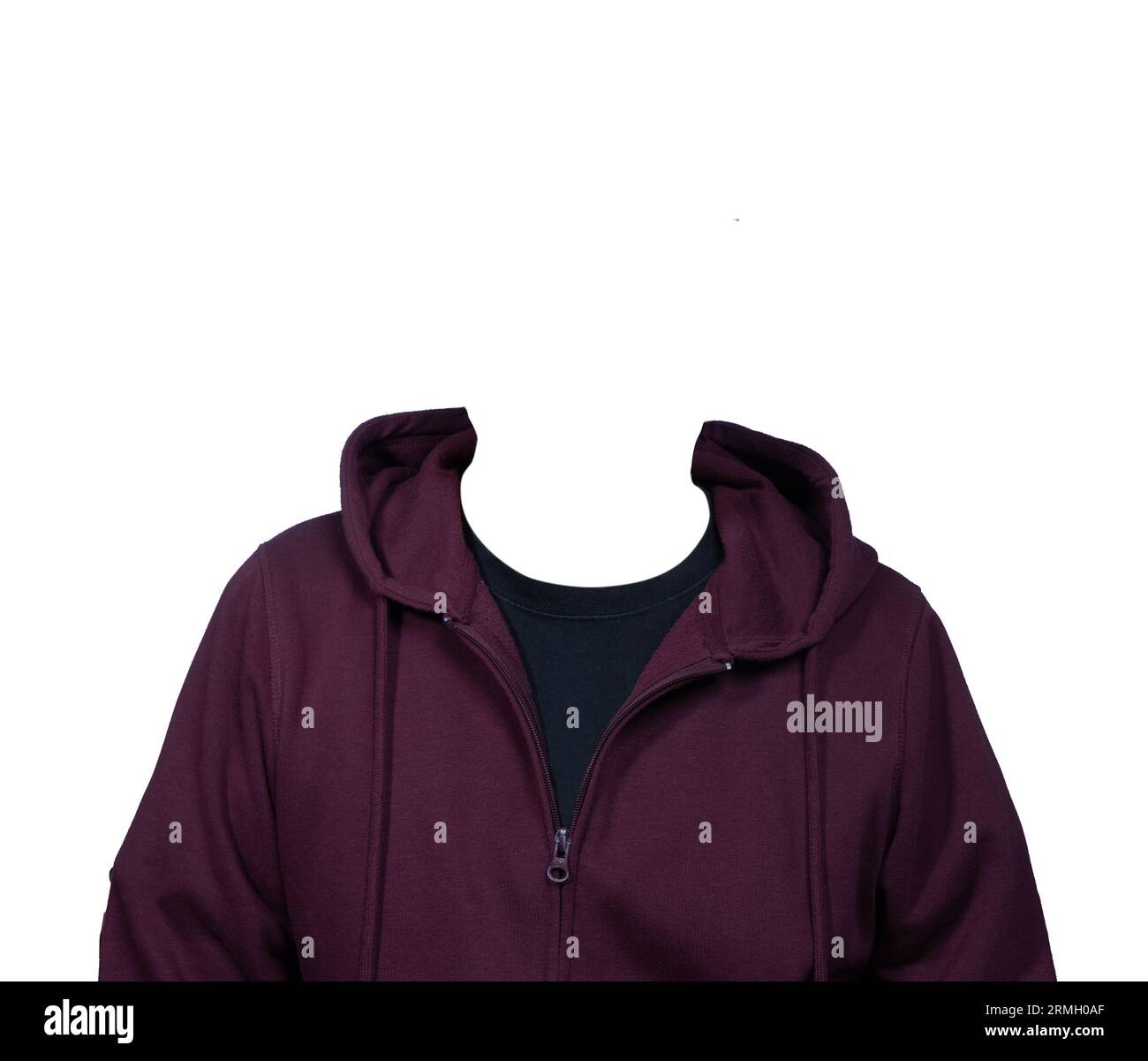 a man in the hoodie isolated without a head on a transparent background ...