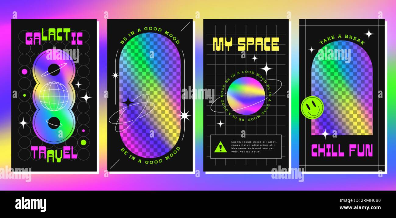 Trendy social media posters templates with abstract geometric shapes ...