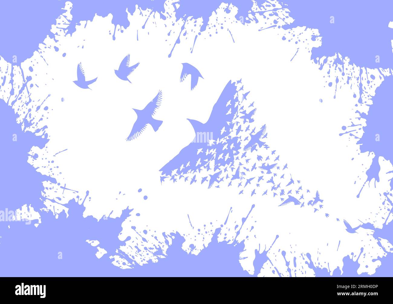 Starlings flying sky Stock Vector Images - Alamy