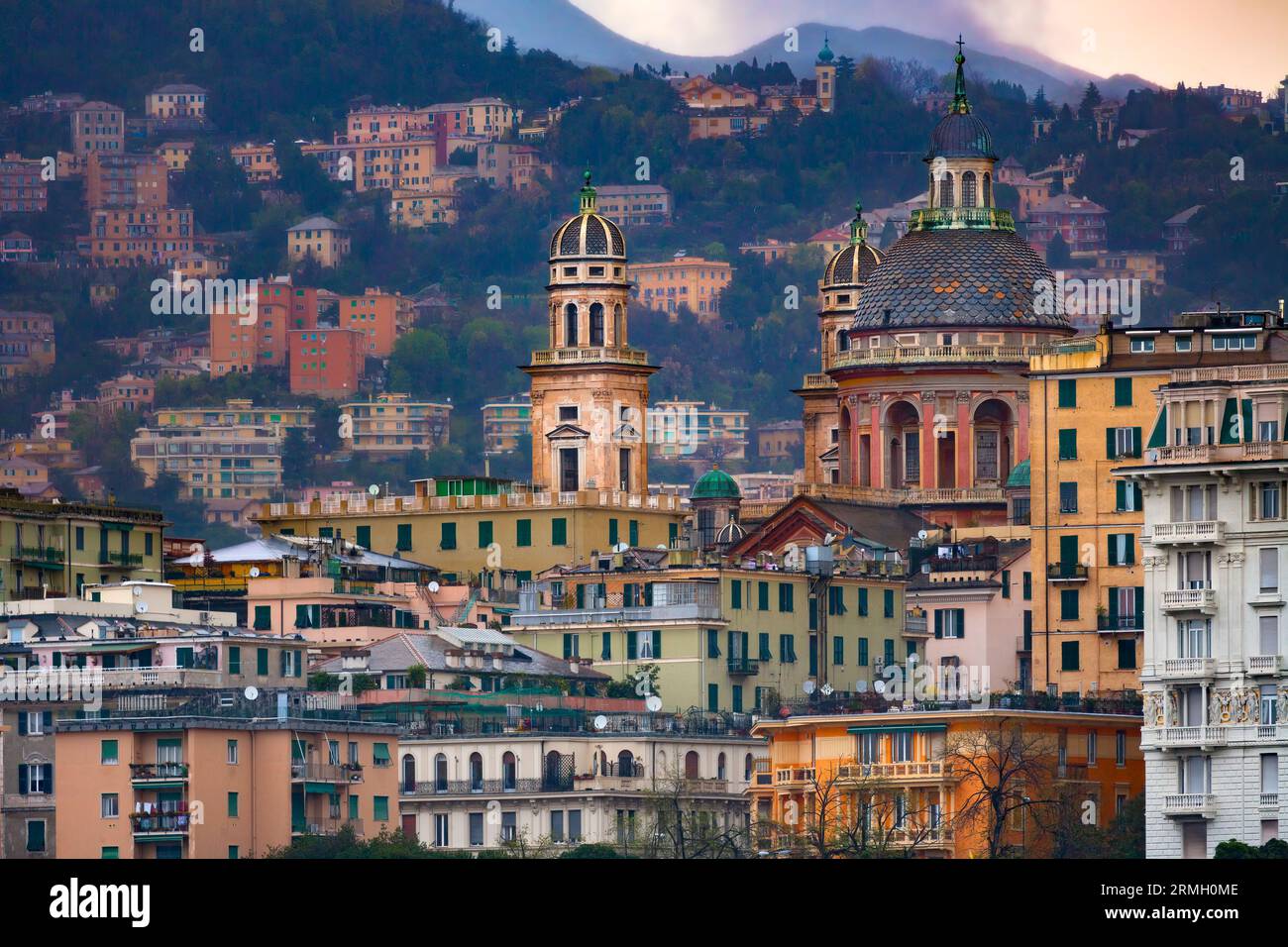 Skyline genoa waterfront italy hi-res stock photography and images - Alamy
