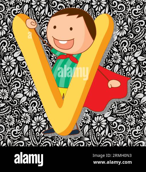 Alphabet Letter V, Alphabet Letter Design, Alphabet Letter illustration ...
