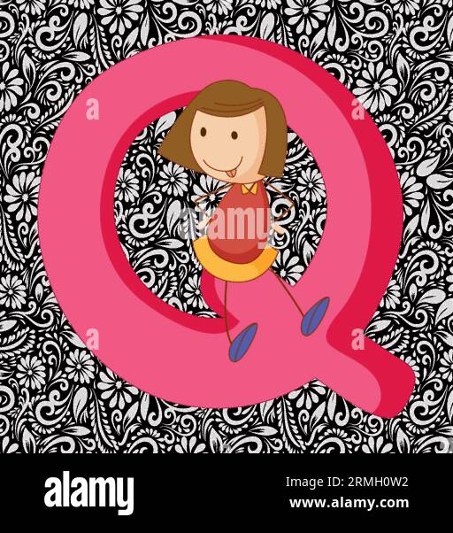 Alphabet Letter Q, Alphabet Letter Design, Alphabet Letter illustration ...