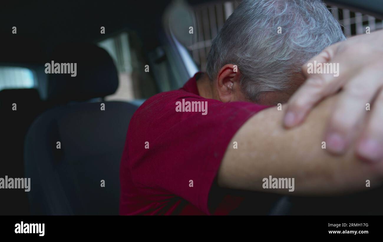 Older Person Remembering Trauma Inside Car, Struggling with Depression ...