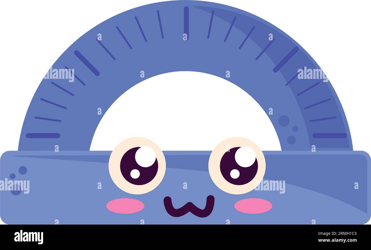 kawaii school smiling ruler Stock Vector Image & Art - Alamy