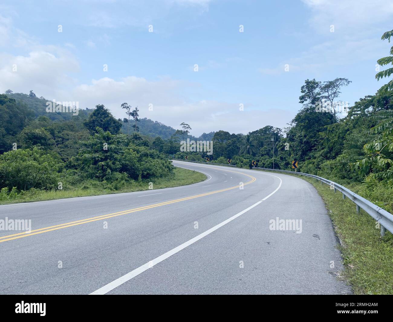 road asphalt in the forest nature countryside of Thailand, road ...