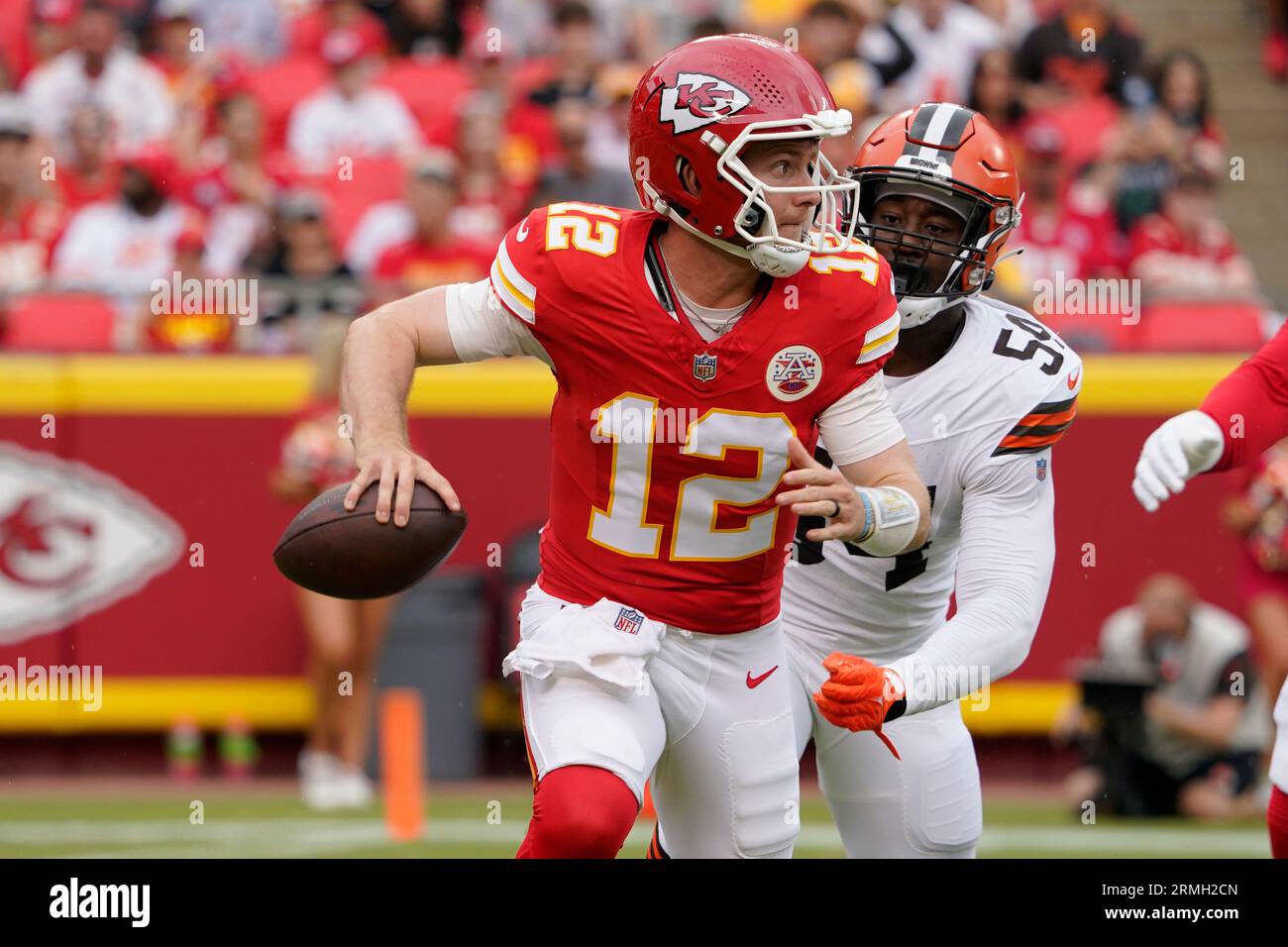 Kansas City Chiefs quarterback Shane Buechele (12) looks to pass ...