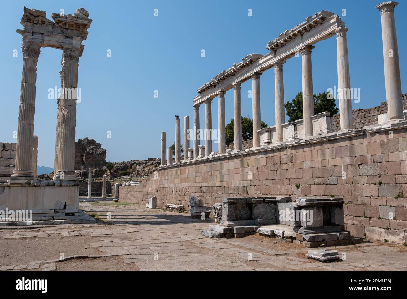 The Temple of Trajan in Pergamon Ancient City. Asclepeion ancient city in Pergamon, Turkey Stock ...