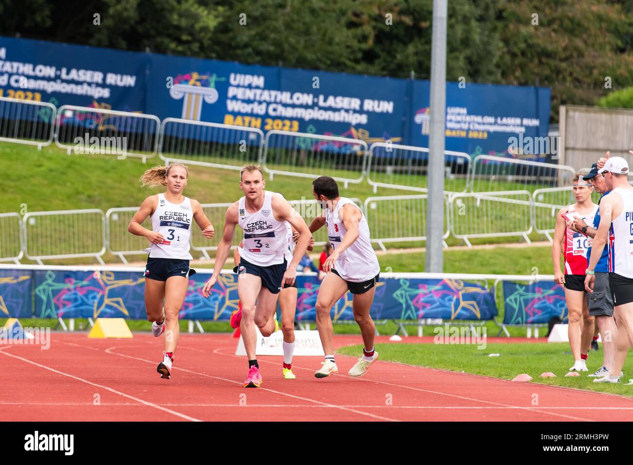 Marek Grycz (2nd left) and Lucie Hlavackova (left) of Czech Republic ...