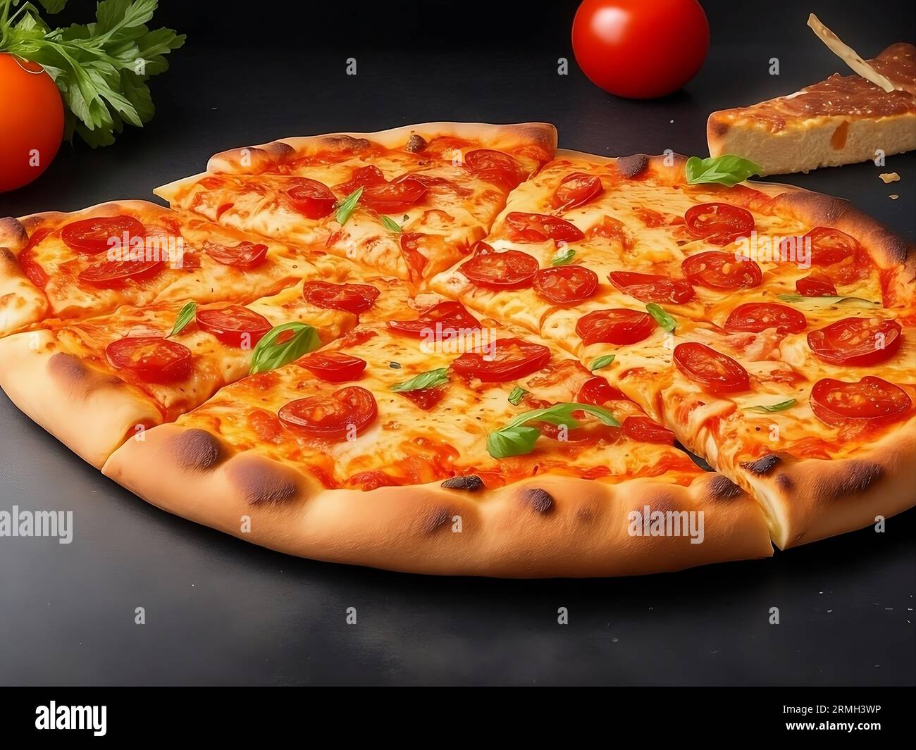 a large pan pizza topped with pepperoni, mozzarella and cheddar cheese ...