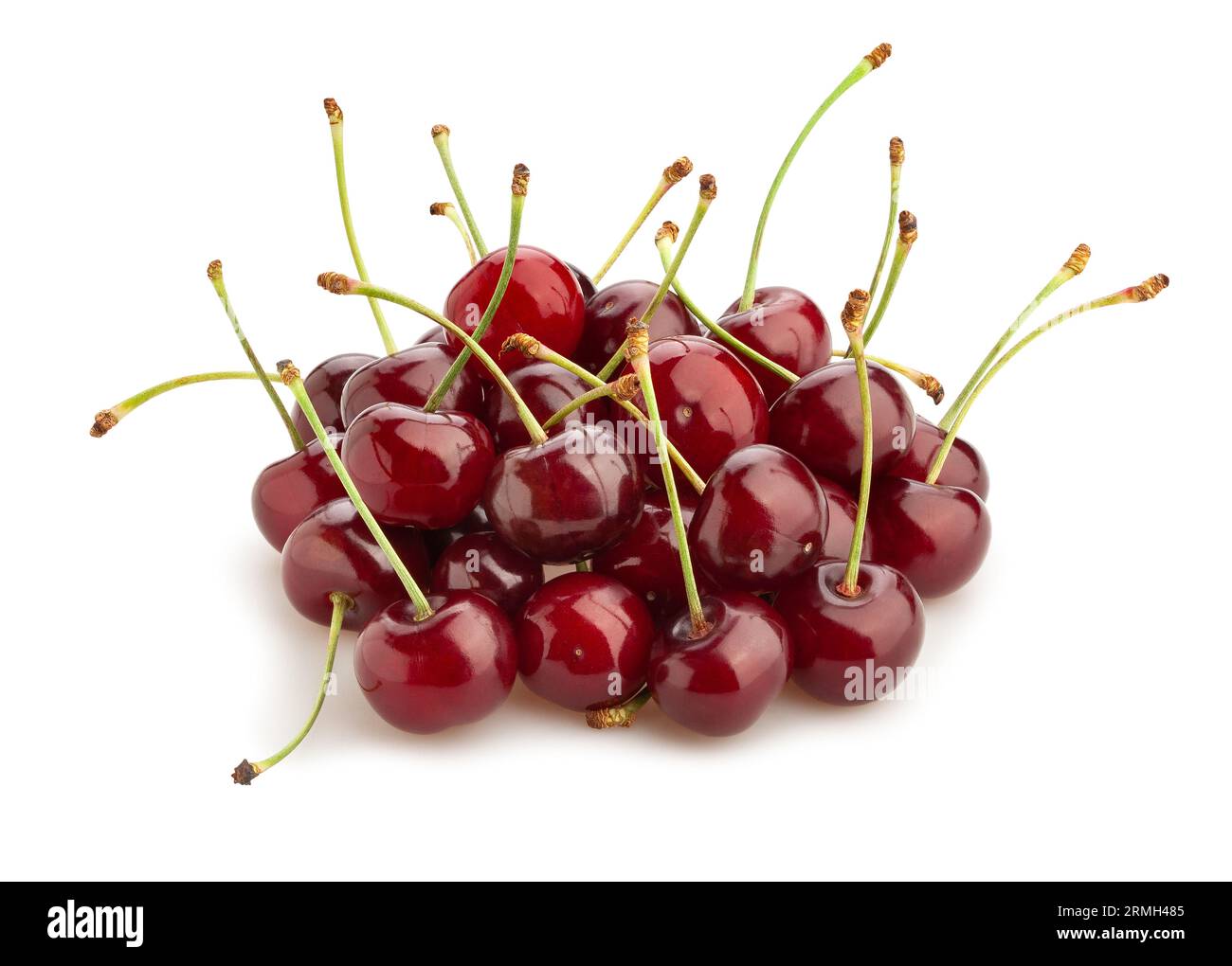 sour cherry path isolated on white Stock Photo - Alamy