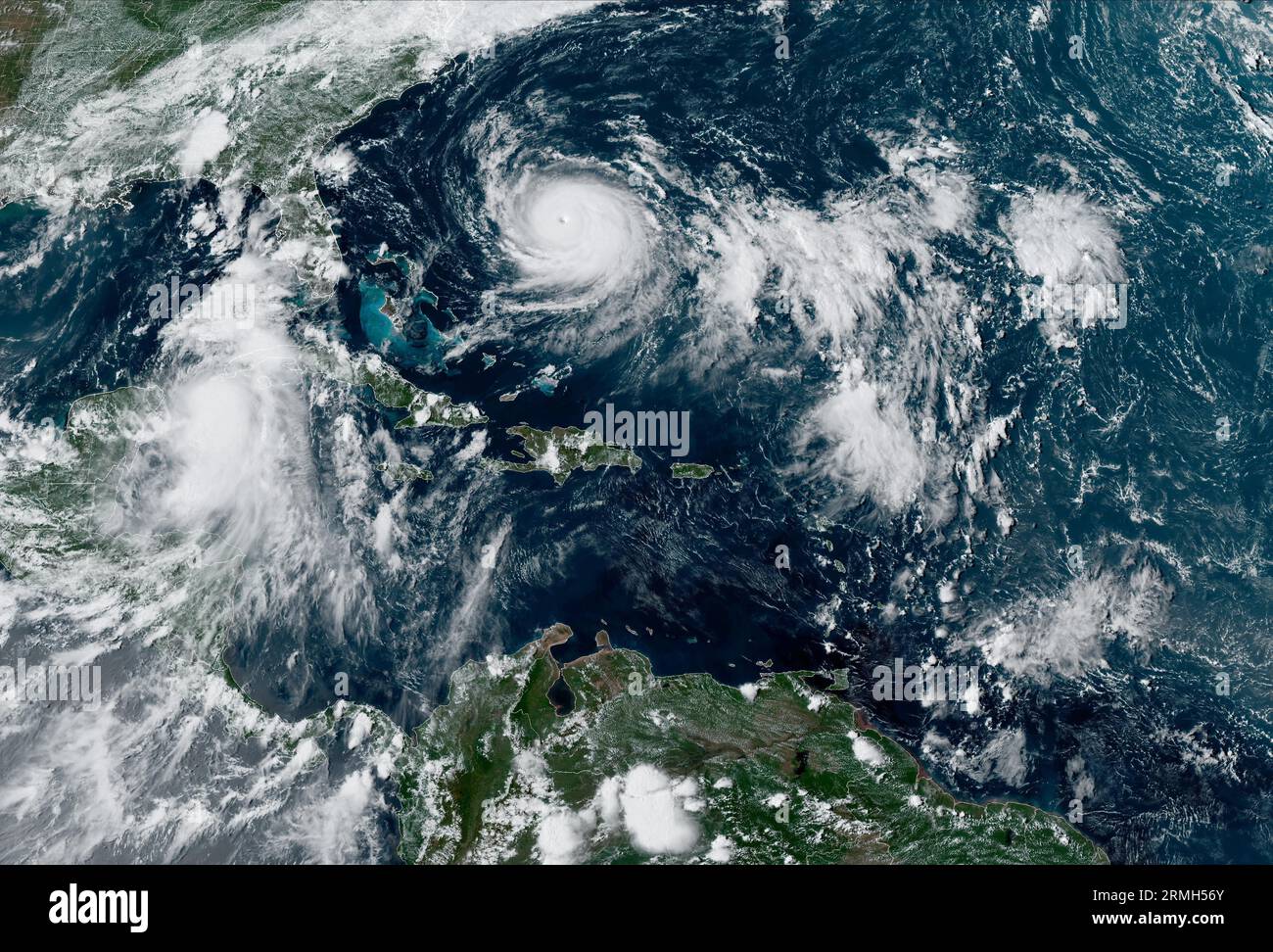Miami, United States. 28th Aug, 2023. NOAA GEOS-East satellite showing ...