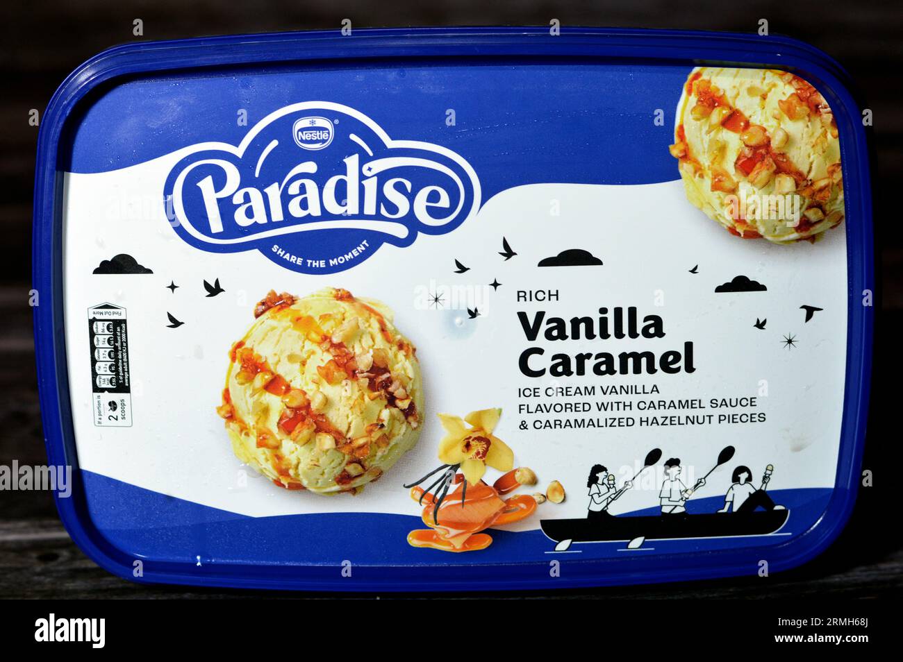 Cairo, Egypt, August 27 2023: Nestle paradise rich vanilla ice cream ...