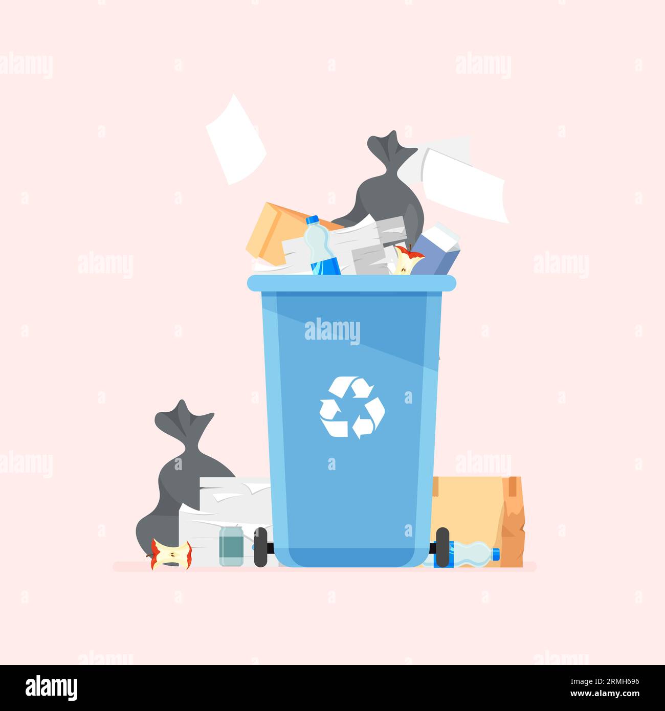 Rubbish in bin unsorted Stock Vector Images - Alamy