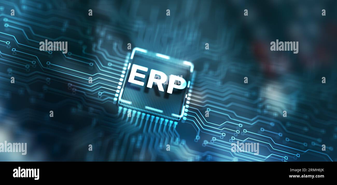 Enterprise Resource Planning ERP Corporate concept. Abstract background ...