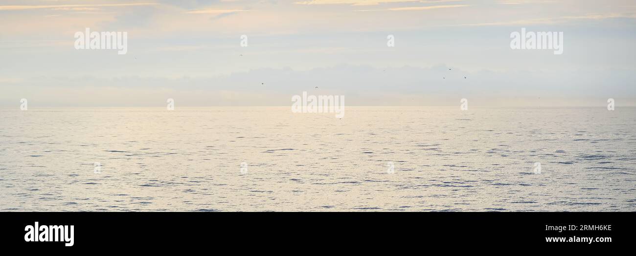 Calm and tranquil ocean water background. Beautiful seascape panorama ...