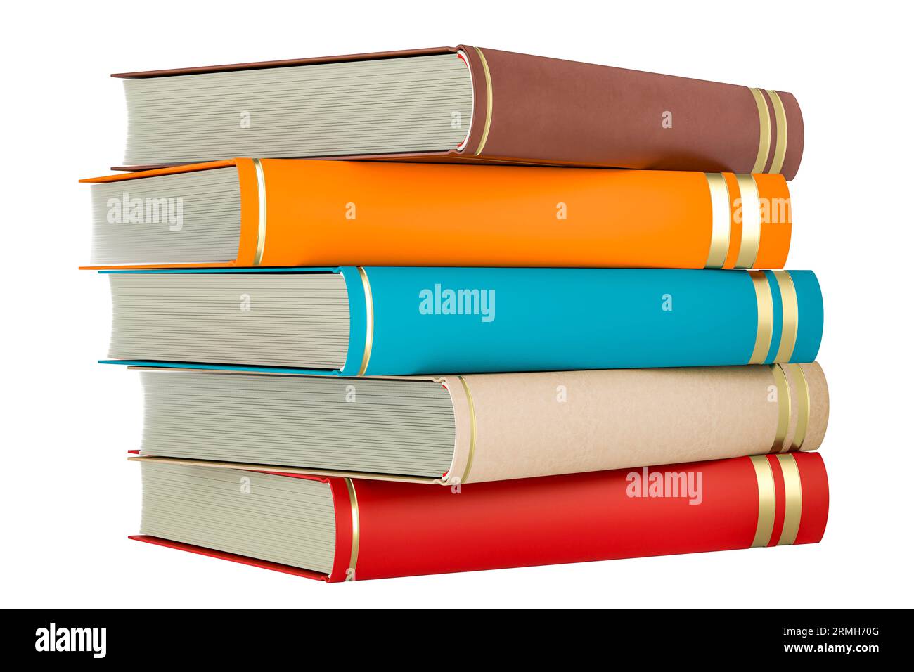 Stack of books, 3D rendering isolated on white background Stock Photo ...