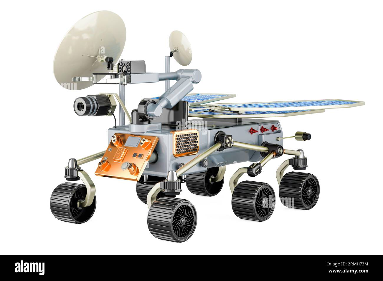 Rover, planetary rover. 3D rendering isolated on white background Stock ...