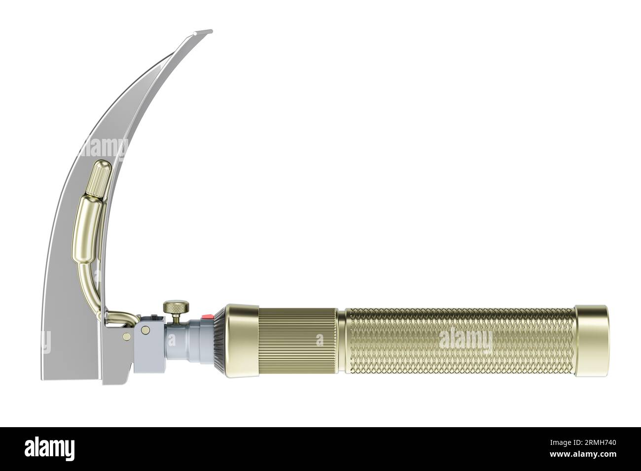 Laryngoscope Tool, side view. 3D rendering isolated on white background ...