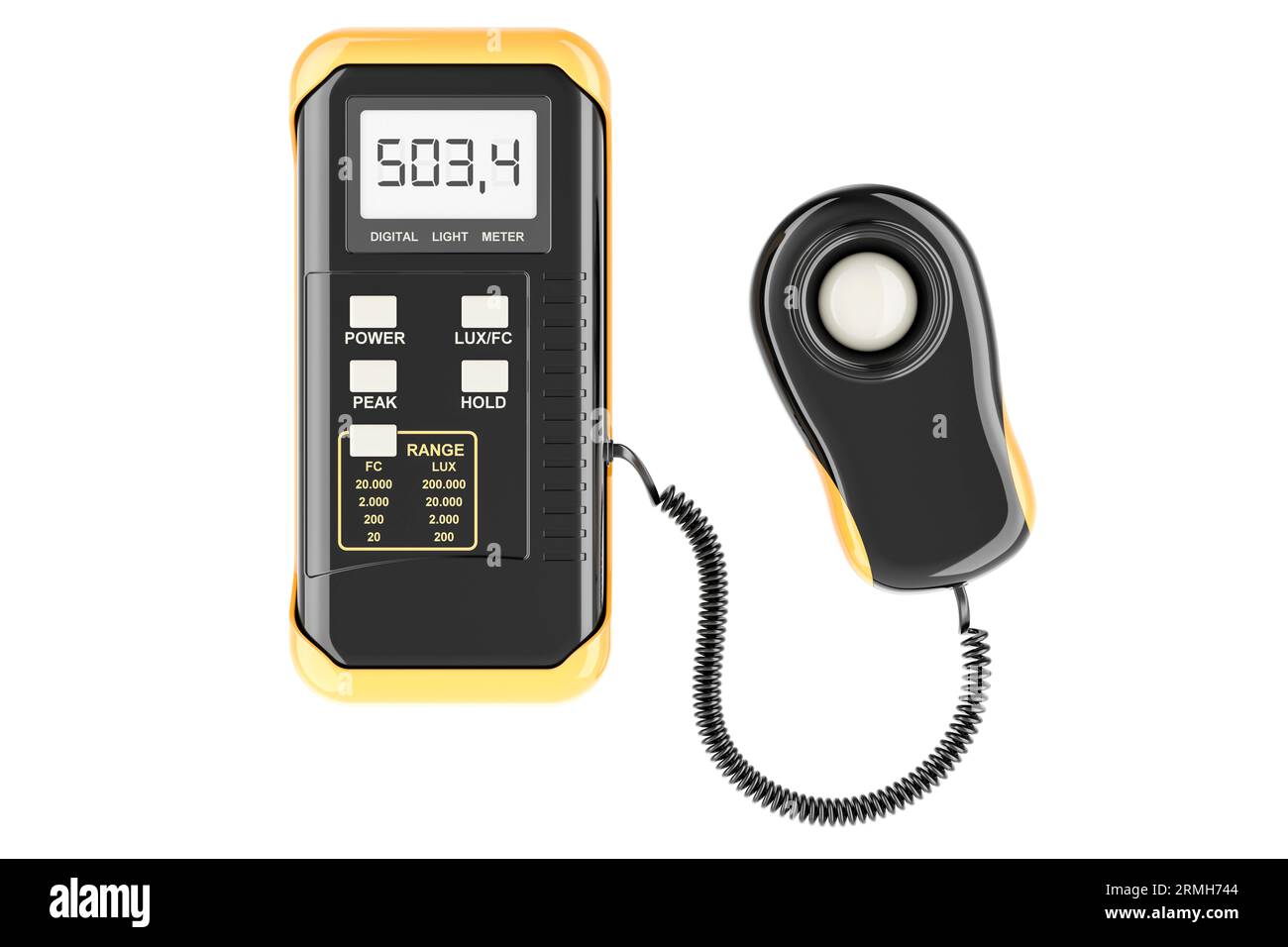 Light meter, digital luxmeter. 3D rendering isolated on white ...