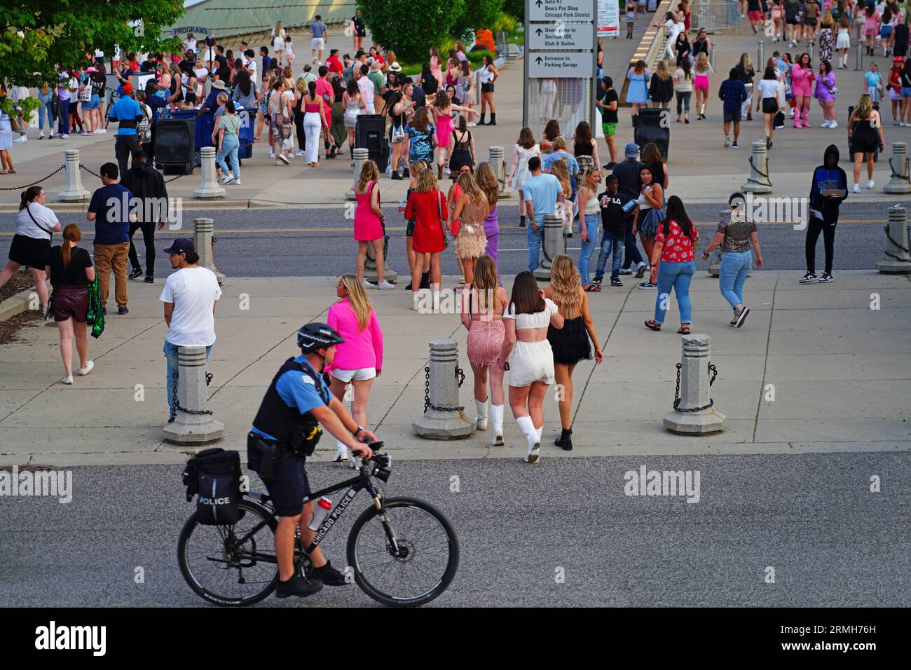 CHICAGO, IL -2 JUNE 2023- View of Swiftie fans dressed up to attend the ...