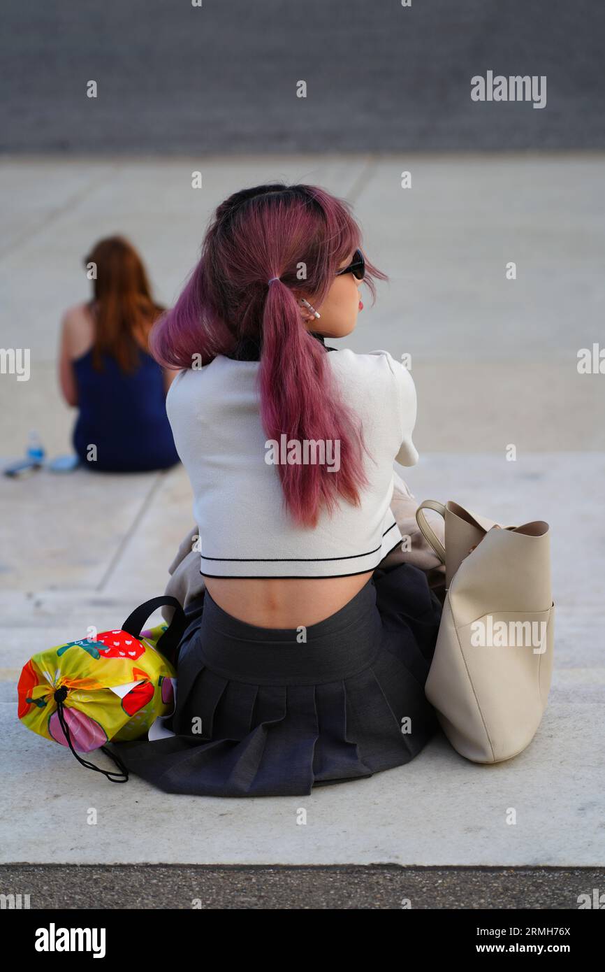 CHICAGO, IL -2 JUNE 2023- View of Swiftie fans dressed up to attend the ...