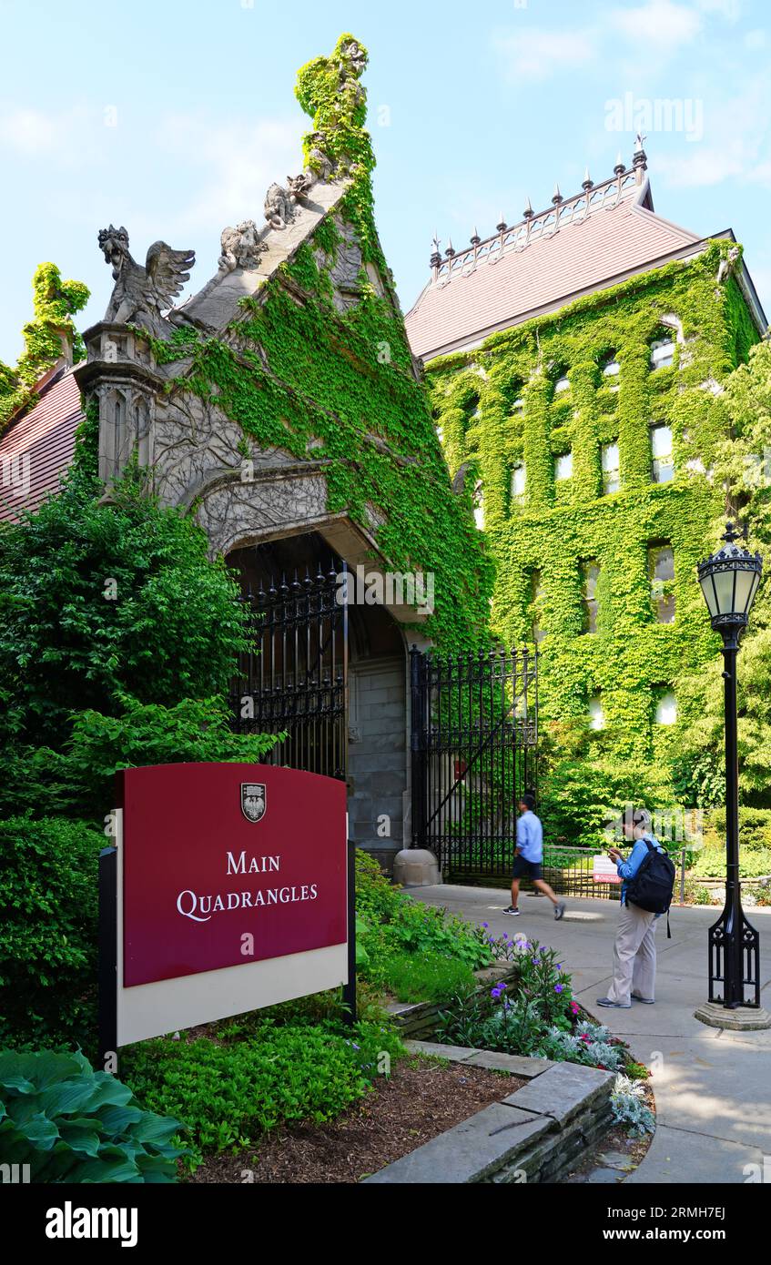 CHICAGO, IL -1 JUNE 2023- View of the Gothic campus of the University ...