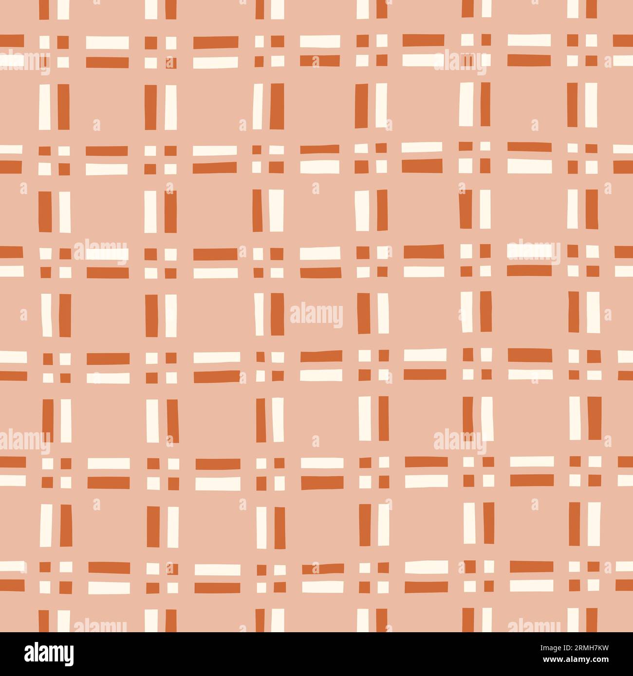 Hand-Drawn Retro Geometric Checks Vector Seamless Pattern Stock Vector ...
